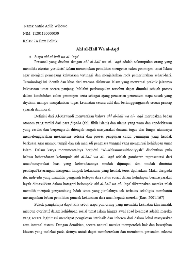 Ahl Al-Hall Wa Al - 'Aqd | PDF