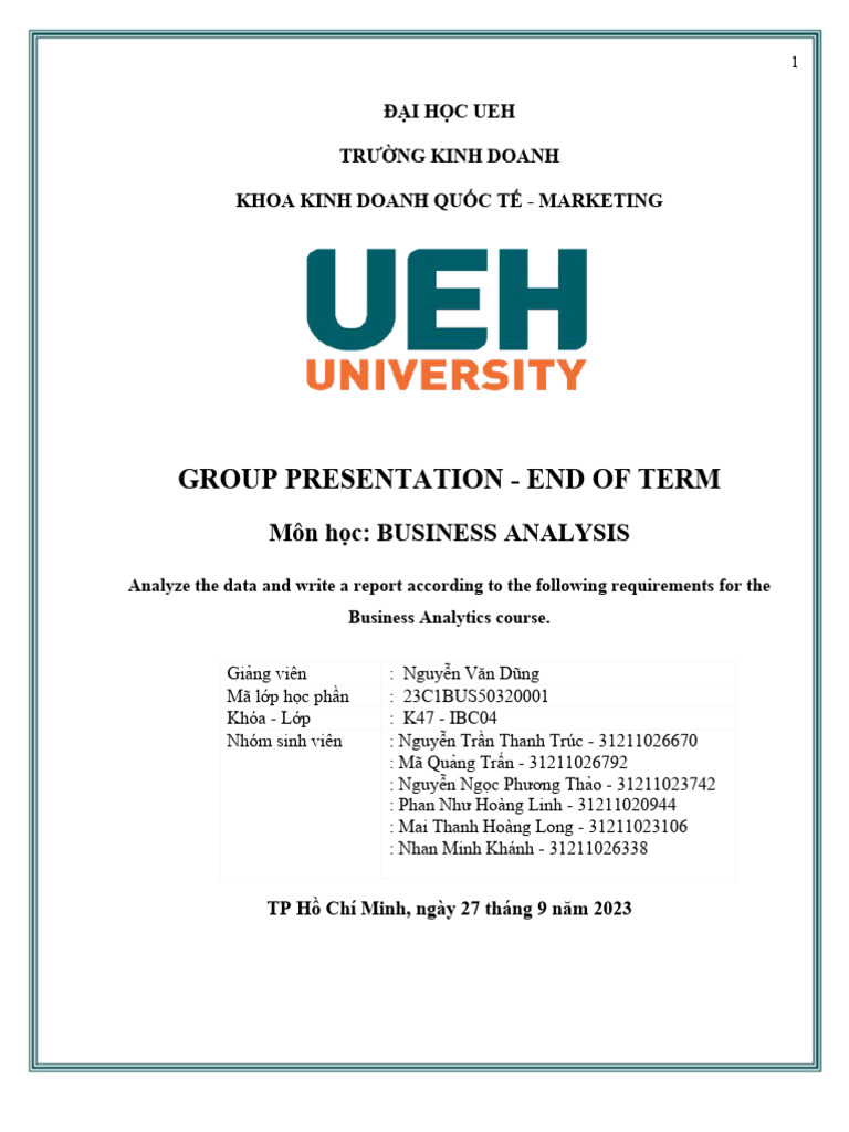 Final Group Presentation Group 7 | PDF