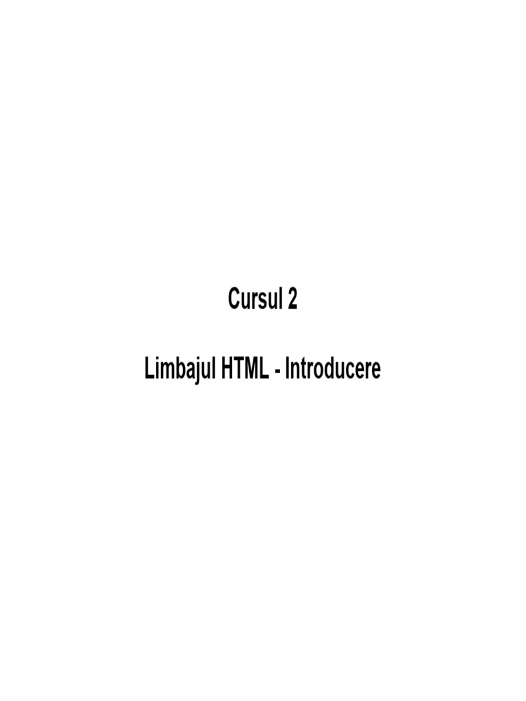 HTML Introducere | PDF