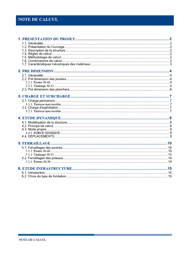 Note de Calcul | PDF