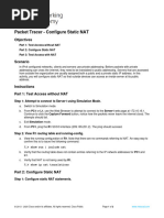 6.4.5 Packet Tracer - Configure Static NAT | PDF | Ip Address | Communications Protocols