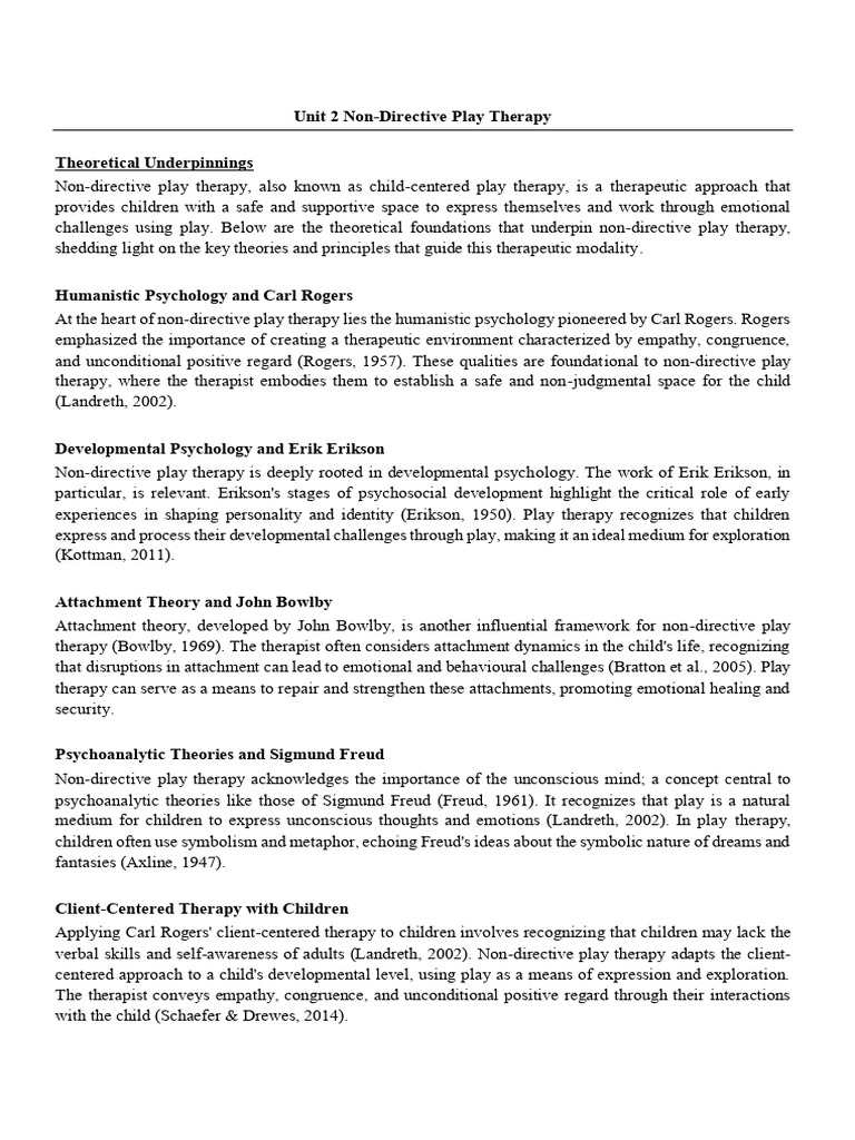 Unit 2 - Paper 1 | PDF | Play Therapy | Psychotherapy