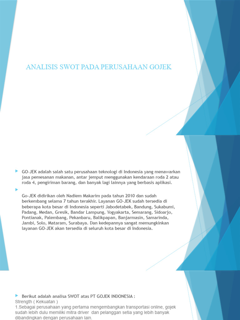 Analisis Swot Pada Perusahaan Gojek | PDF