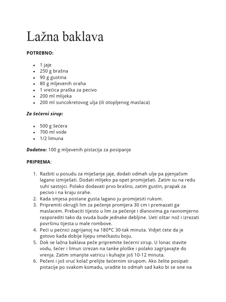 Lazna Baklava | PDF