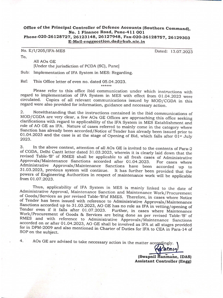IFA System in MES - 13 - 07 - 23 | PDF