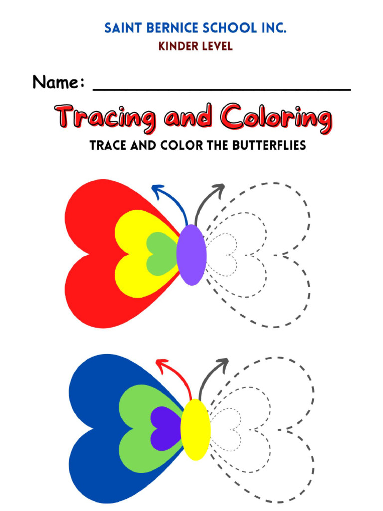 Tracing and Coloring Butterfly Activity | PDF