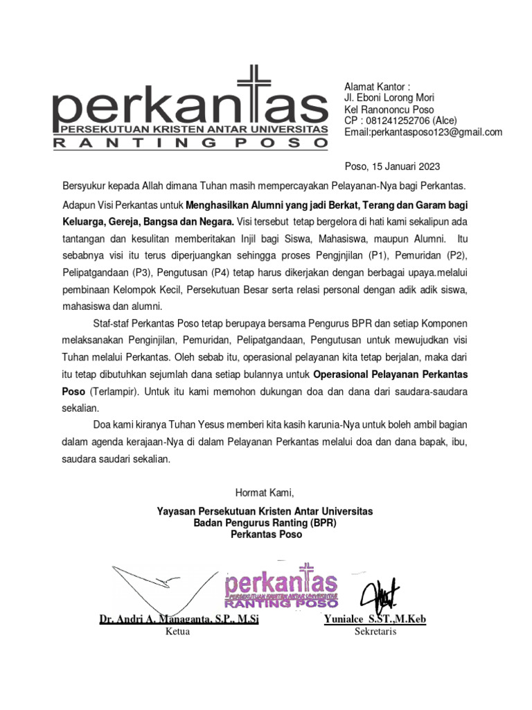 ContohSURAT SHARING PERKANTAS POSO 2023 | PDF