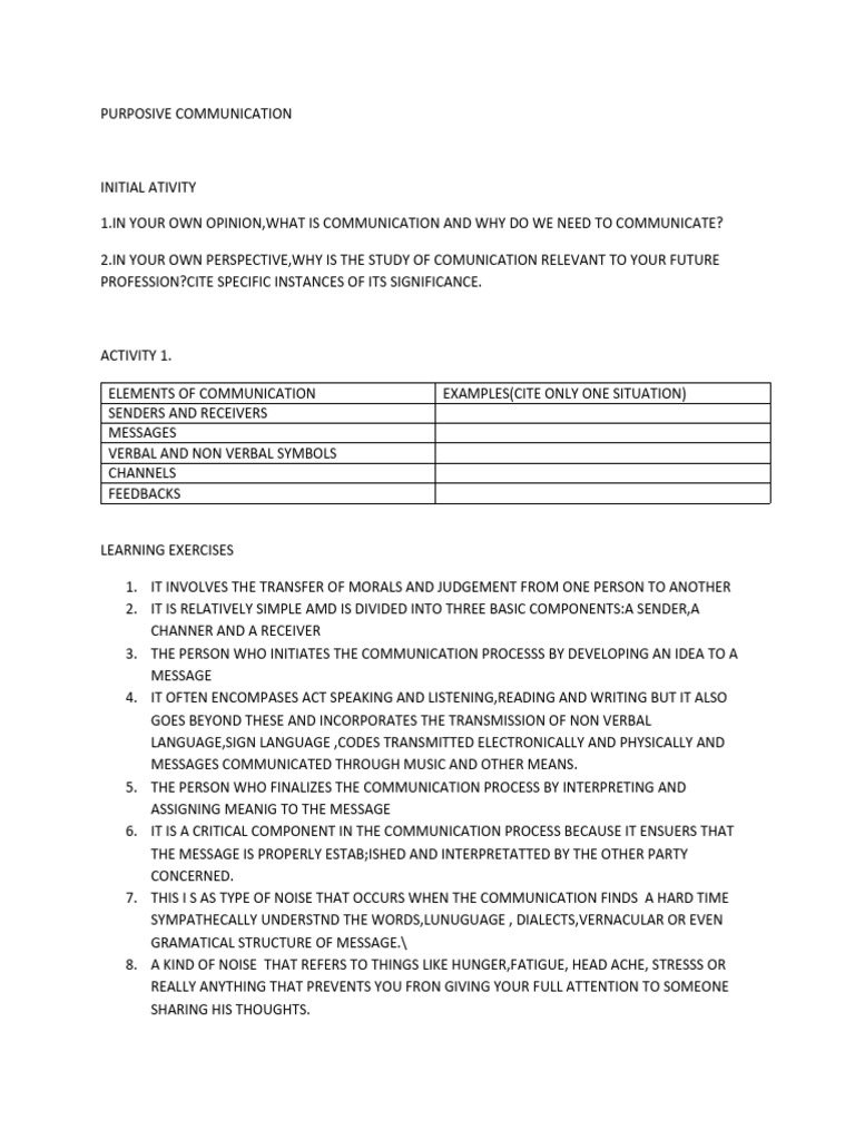 Purposive Communication | PDF