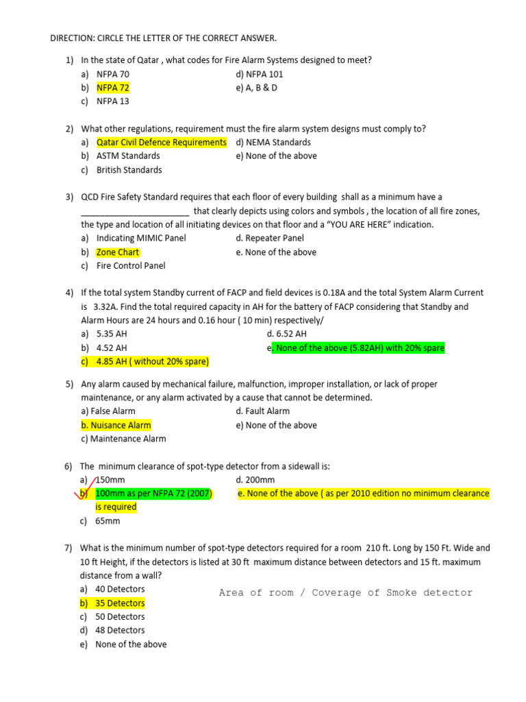 Fire Alarm Questionnaire CIVIL DEFENSE | PDF | Technology & Engineering