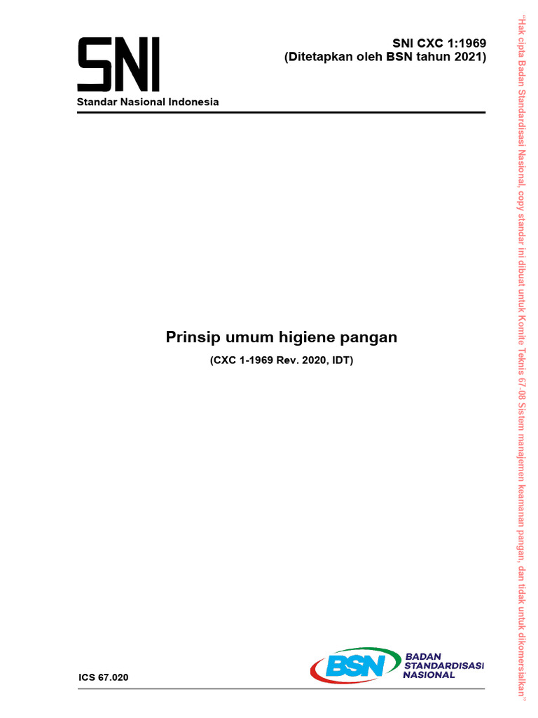 Sni CXC 1-1969 | PDF