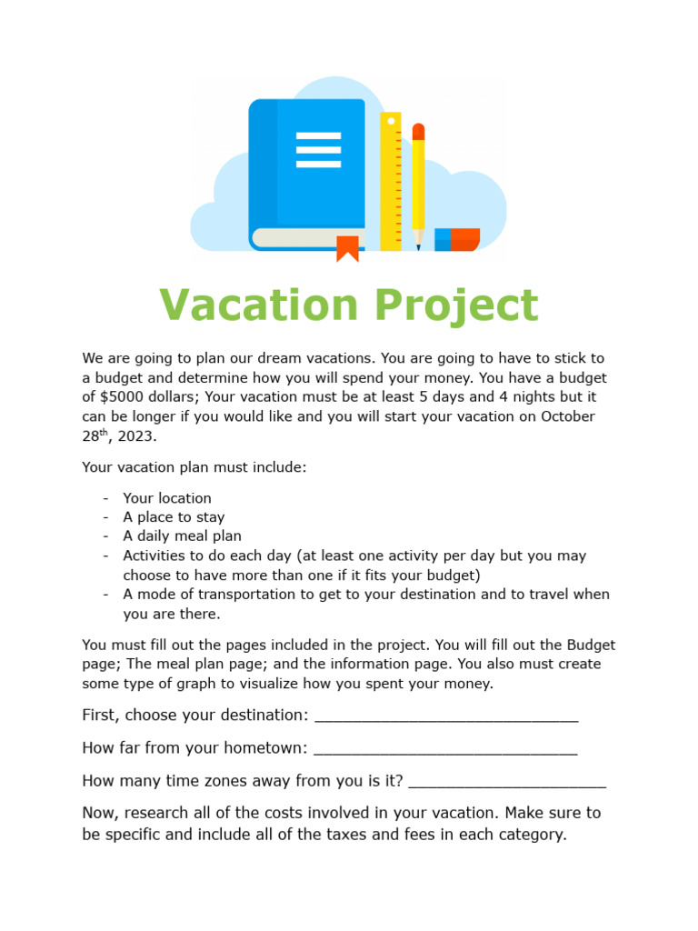 Vacation Project Pdf