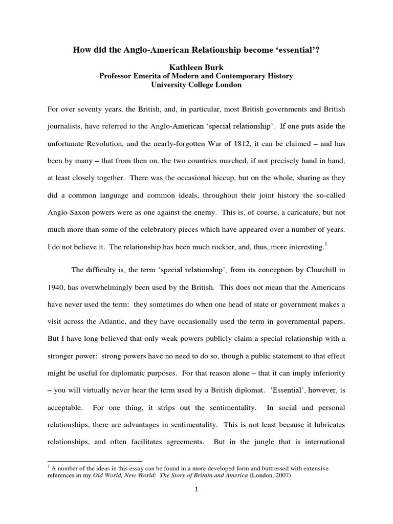 KB Anglo American Relations2 | PDF