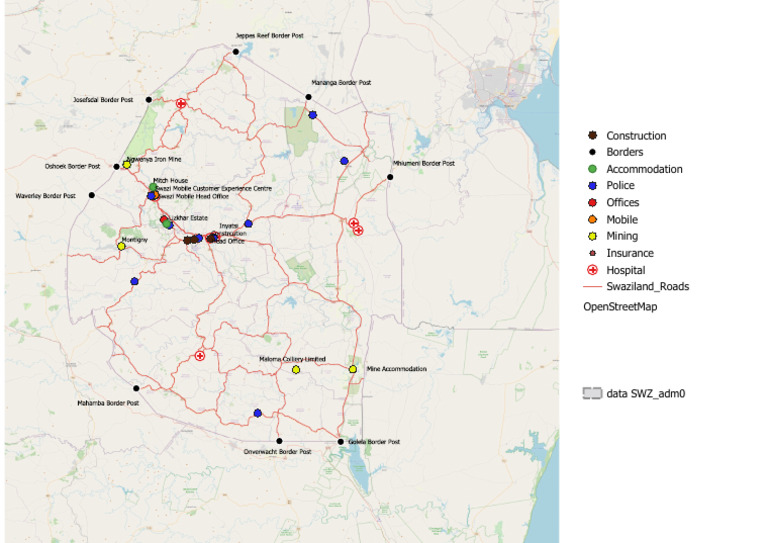 Swaziland Full Extent Street Map V2 | PDF