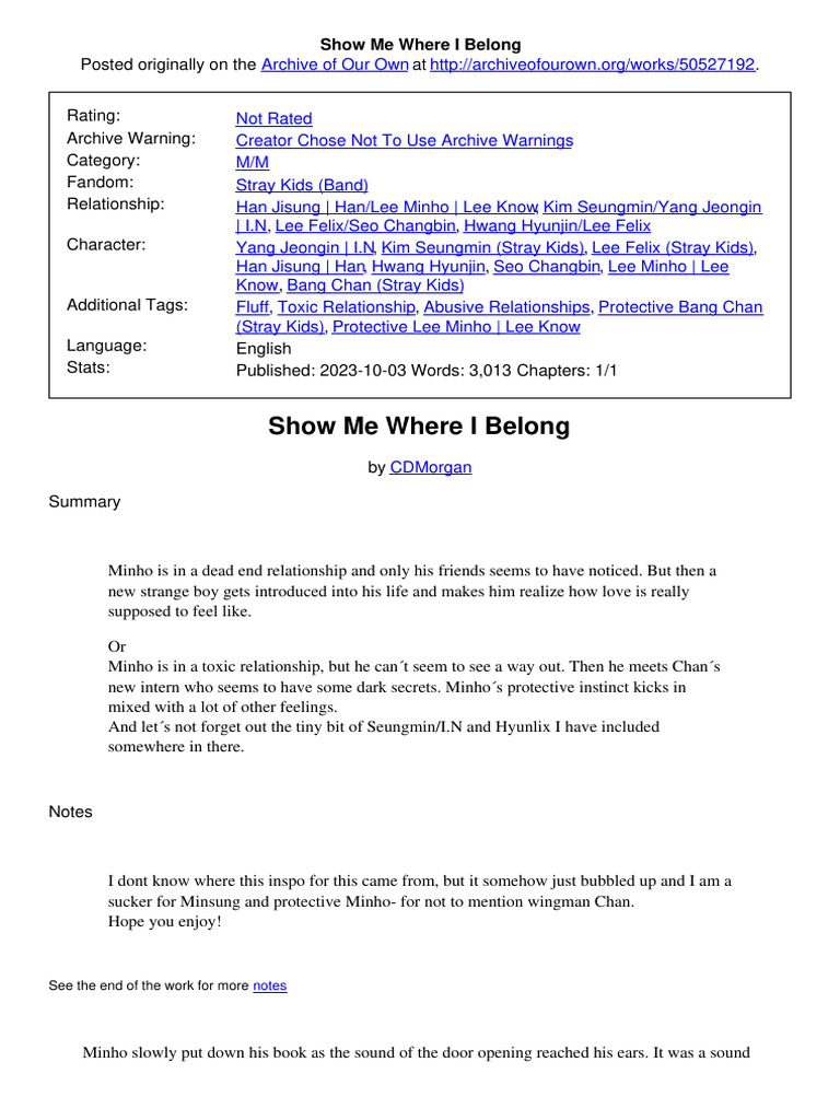 Show Me Where I Belong | PDF