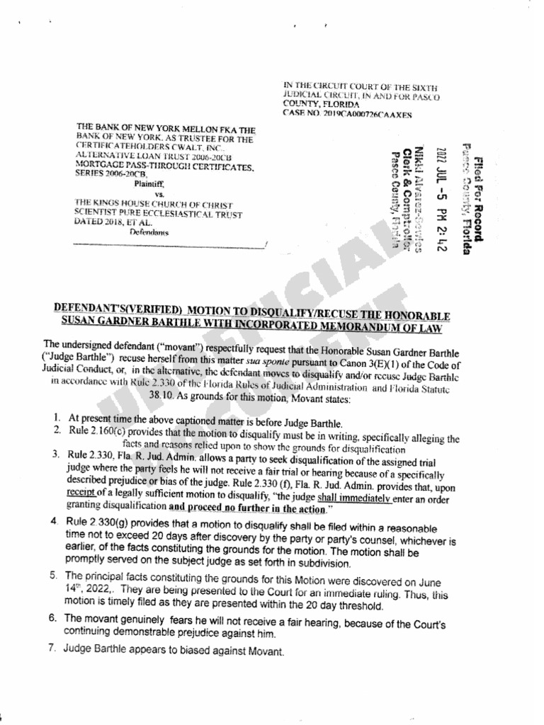 110 Motion to Recuse | PDF