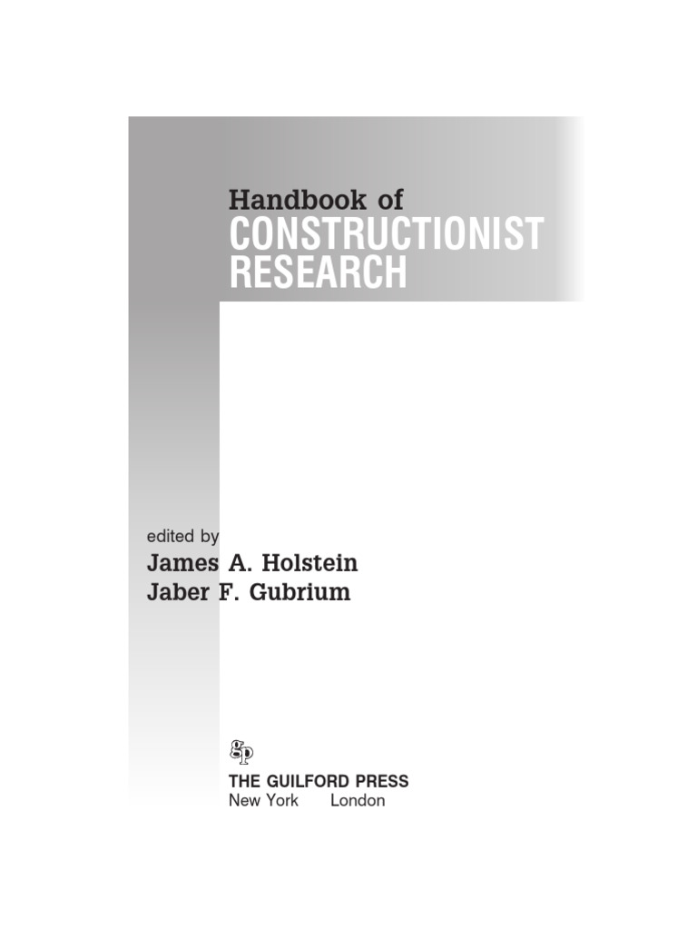 Handbook of Constructionist Research - James A. Holstein, Jaber F ...