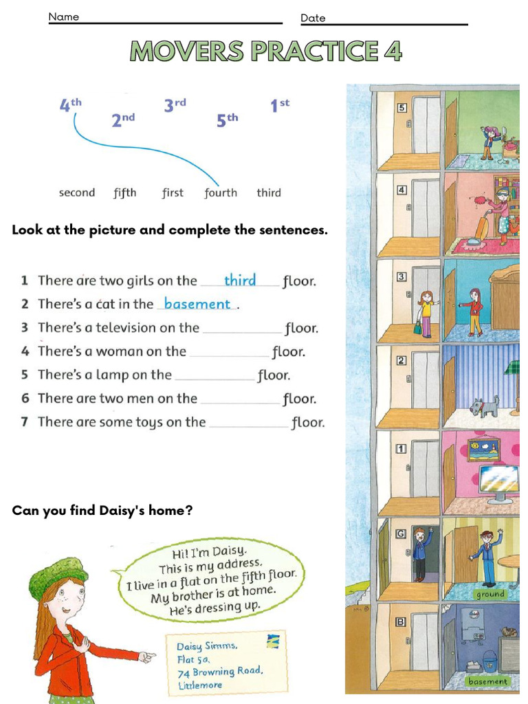 MOVERS Worksheet 4 | PDF