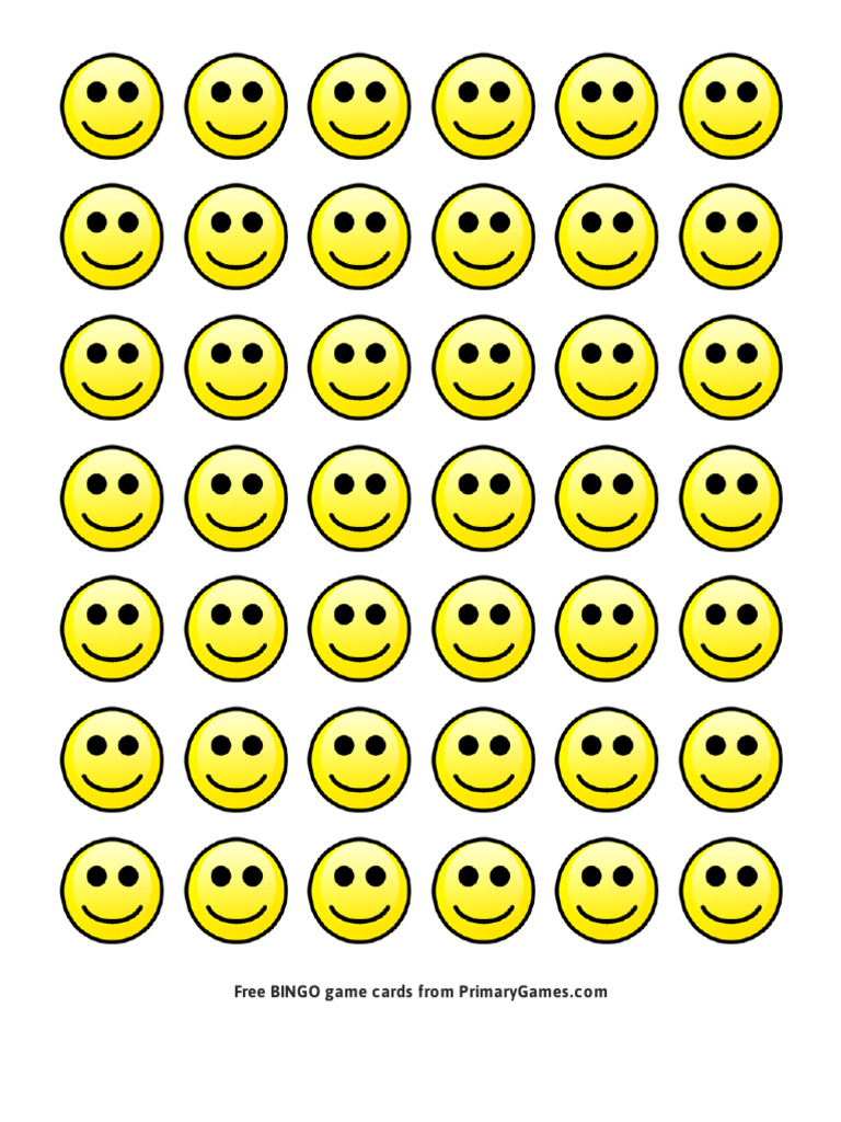 2 Dot (Smiley Face) BINGO Markers - FREE Printable Game From ...