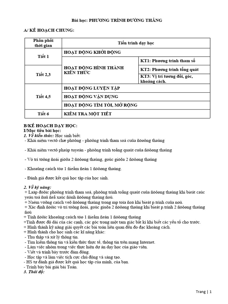 Phuong Trinh Duong Thang | PDF