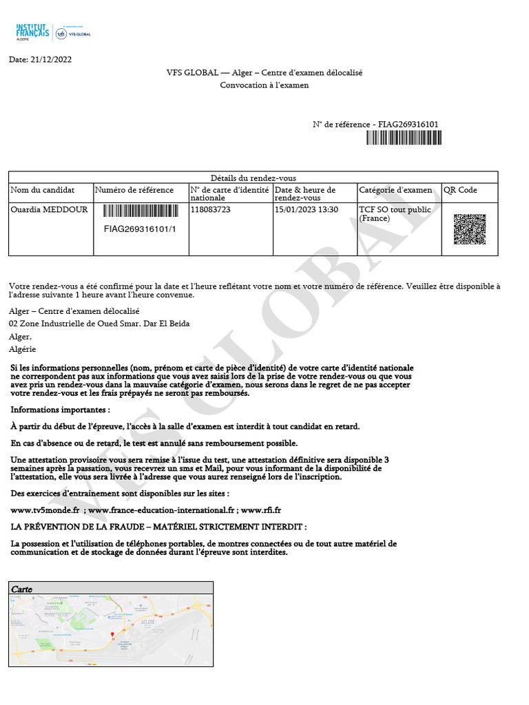 Vfs Global: FIAG269316101/1 | PDF