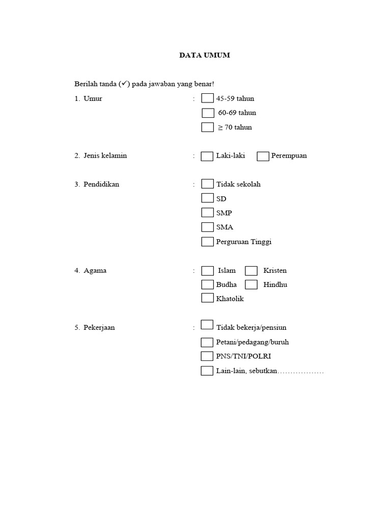 KUESIONER PERAN KADER Fix | PDF | Kesehatan Holistik | Gaya Hidup