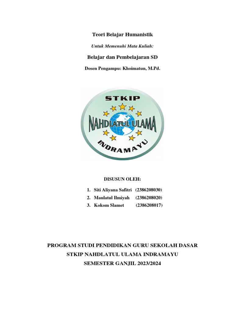 TEORI BELAJAR HUMANISTIK Re | PDF TEORI BELAJAR HUMANISTIK Re | PDF