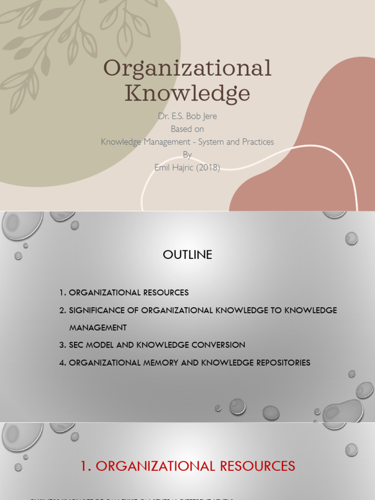 Understanding Organizational Knowledge | PDF | Tacit Knowledge | Knowledge