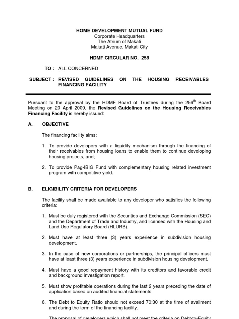 Revised HDMF Housing Financing Guidelines | PDF | Interest | Securities ...