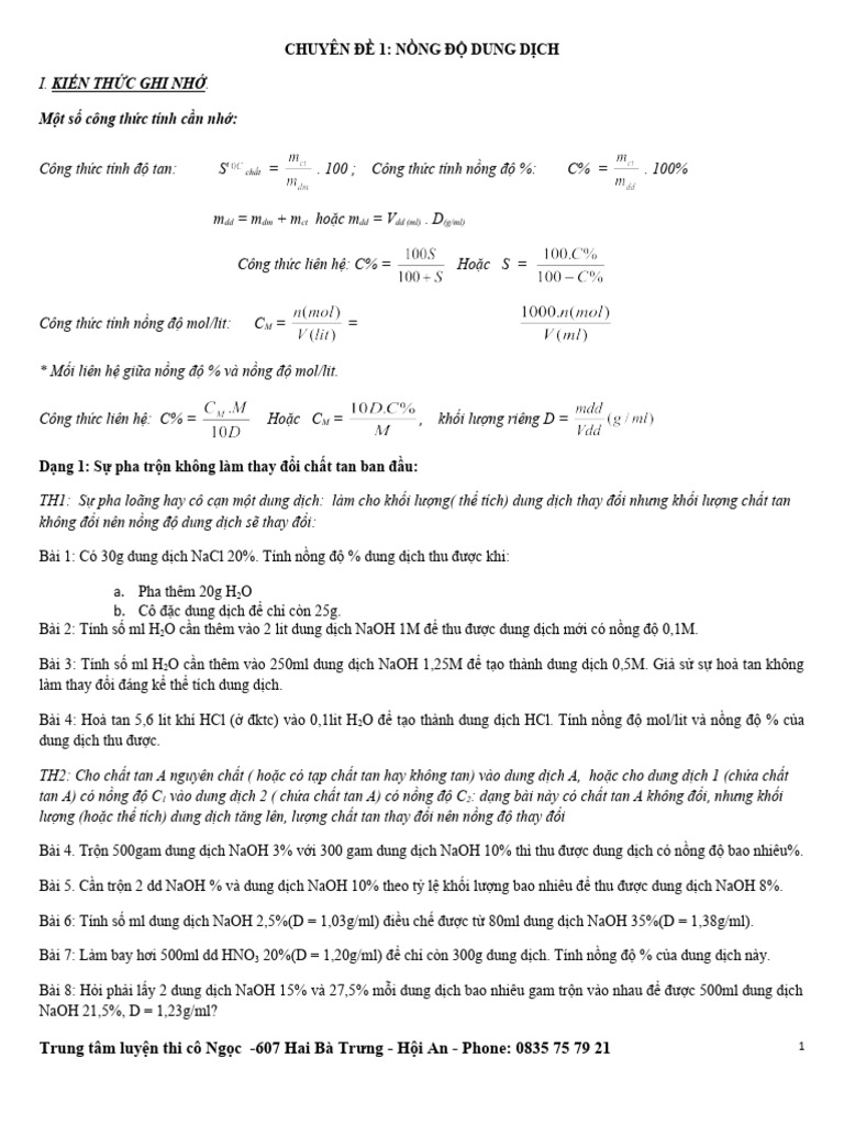 On Tap Nong Do Dung Dich | PDF