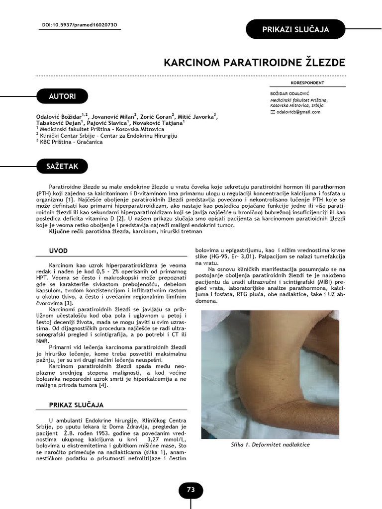 Karcinom Paratiroidne Žlezde: Autori | PDF