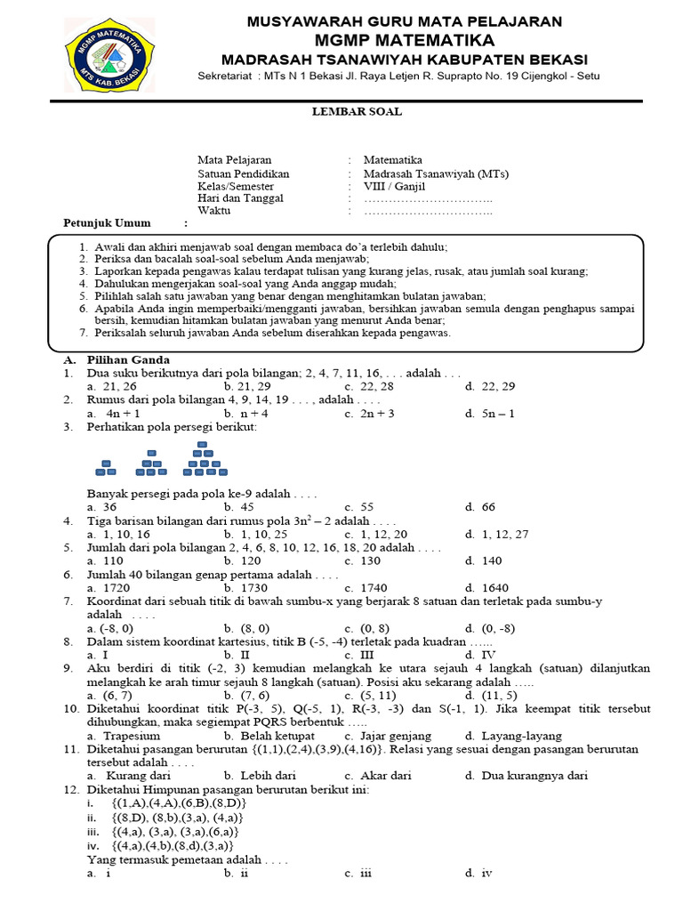 11. MATEMATIKA KELAS 8 | PDF