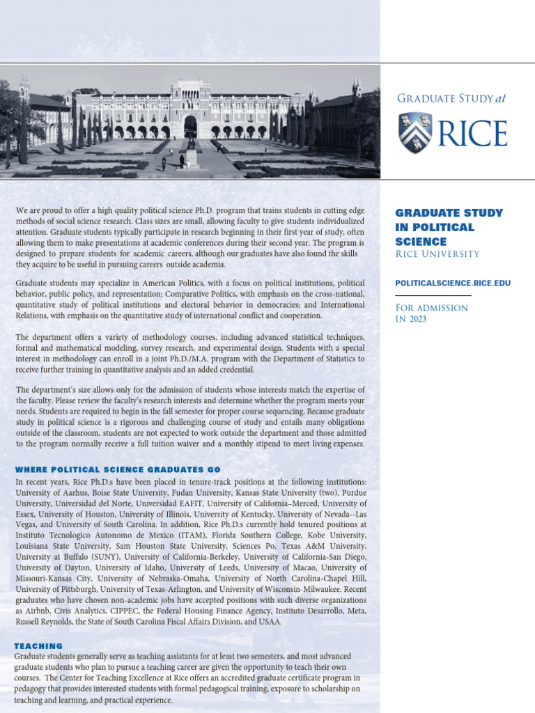 Political Science Grad Brochure 2022-23 - 1 | PDF | Social Science