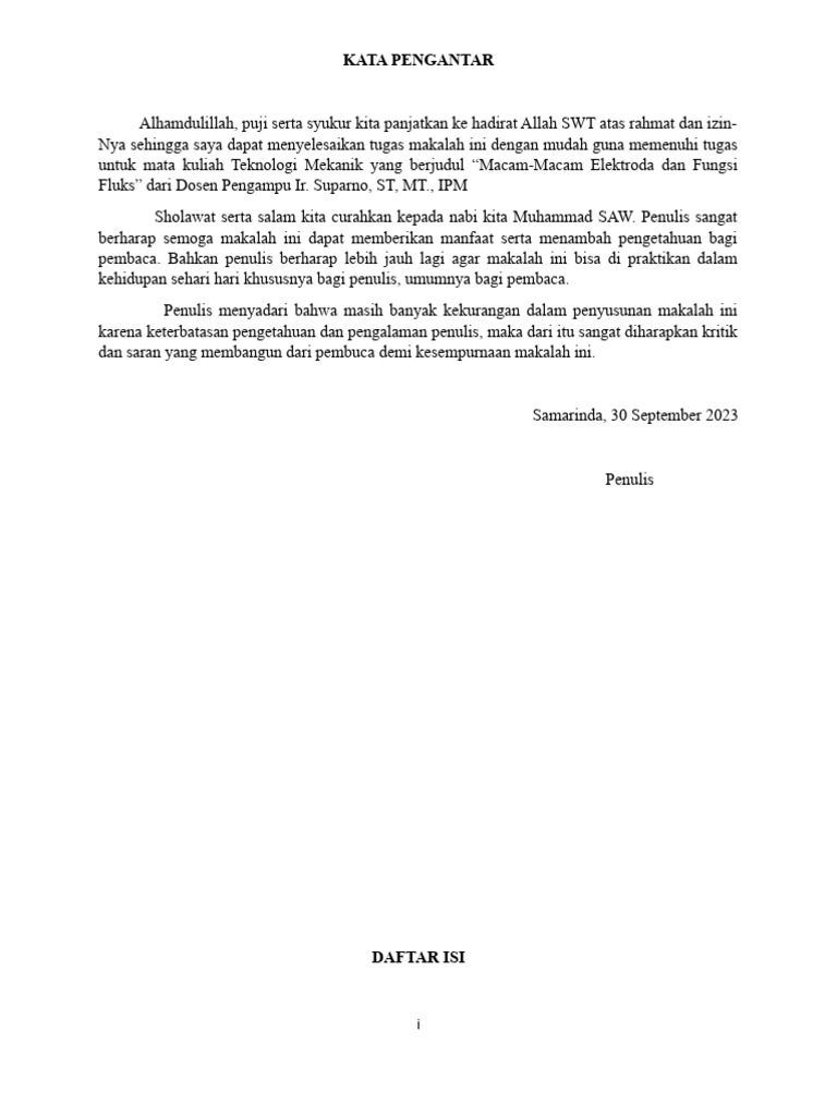 Template Kata Pengantar | PDF