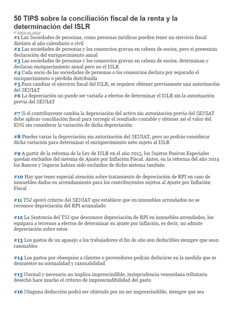 50 TIPS sobre la conciliación fiscal de la renta y la determinación del ...