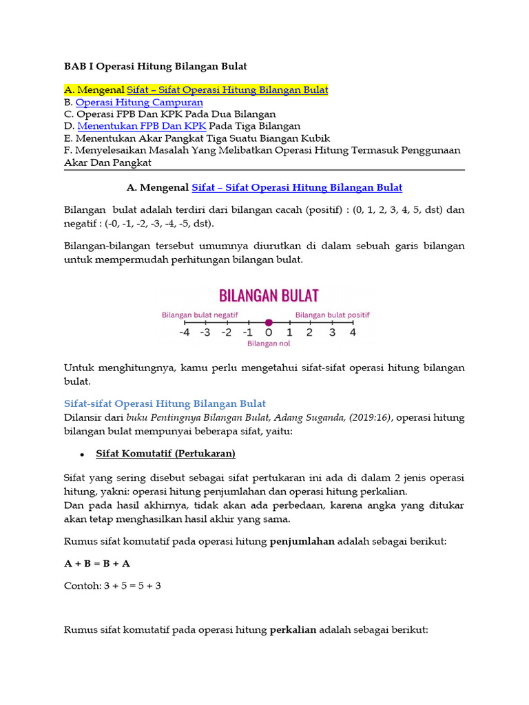 Bilangan Bulat 6SD | PDF | Teknologi & Rekayasa