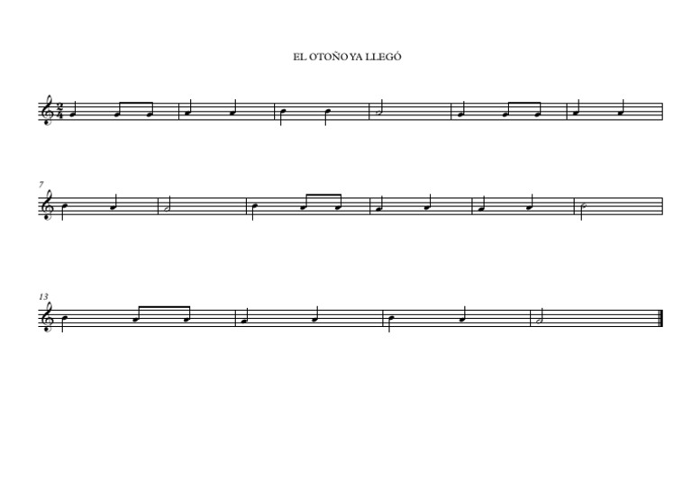 EL OTOÑO YA LLEGÓ - Partitura Completa | PDF