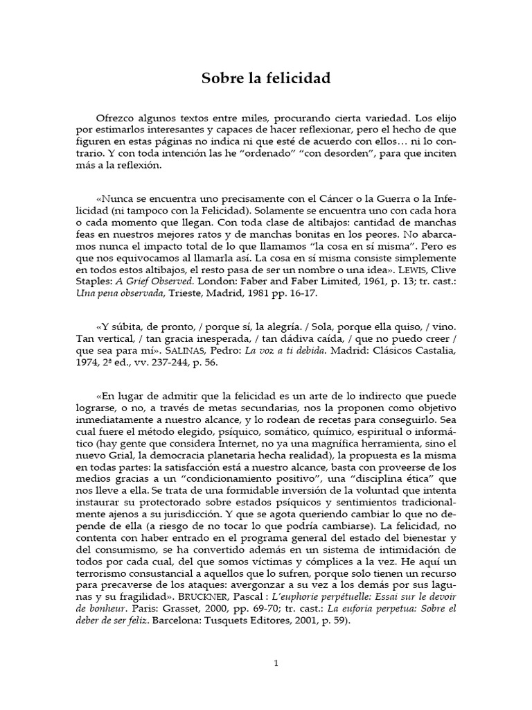 Sobre La Felicida | PDF
