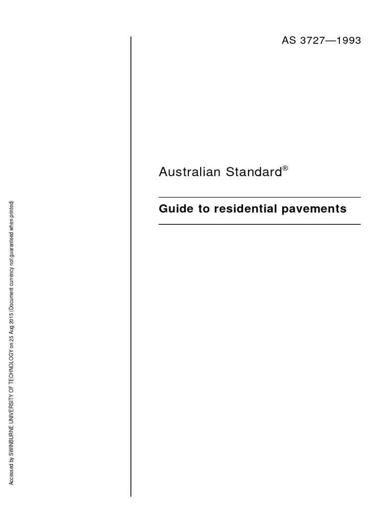 AS 3727-1993 Guide To Residential Pavements | PDF