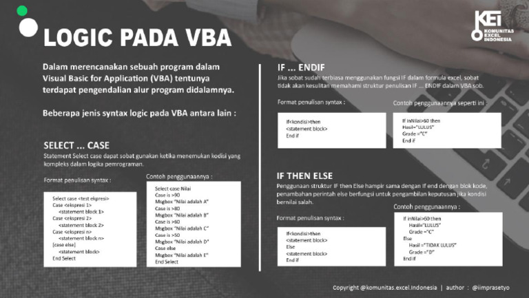5-MODUL VBA Logic IF..THEN SELECT CASE | PDF