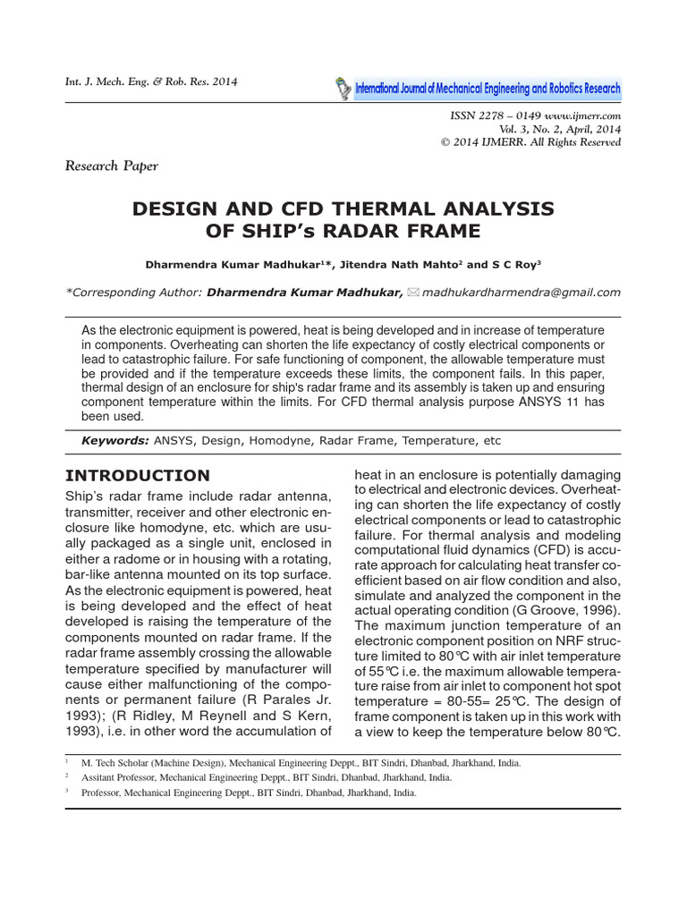 Design and Cfd Thermal Analysis | PDF