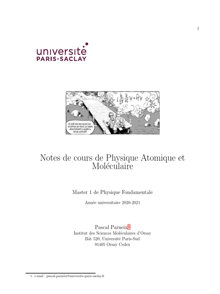 Cours de Physique Atomique et Moléculaire | PDF