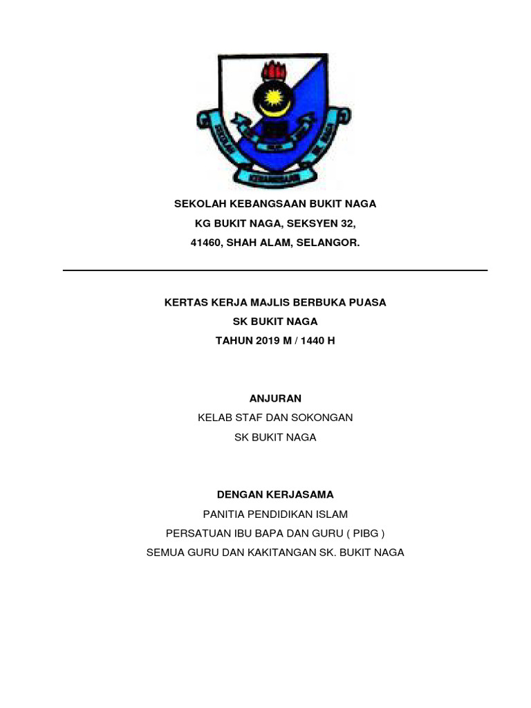 Kertas Kerja Majlis Berbuka Puasa 2019 | PDF Kertas Kerja Majlis Berbuka Puasa 2019 | PDF