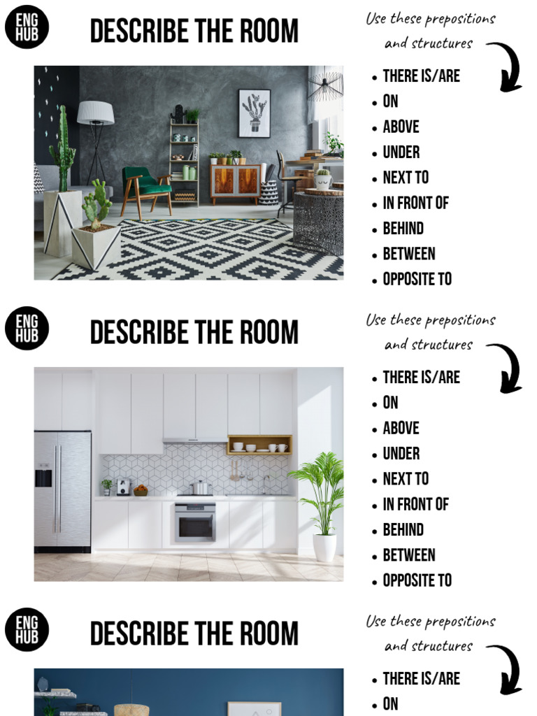 A1-A2 Describe The Room (Furniture+Prepositions) | PDF