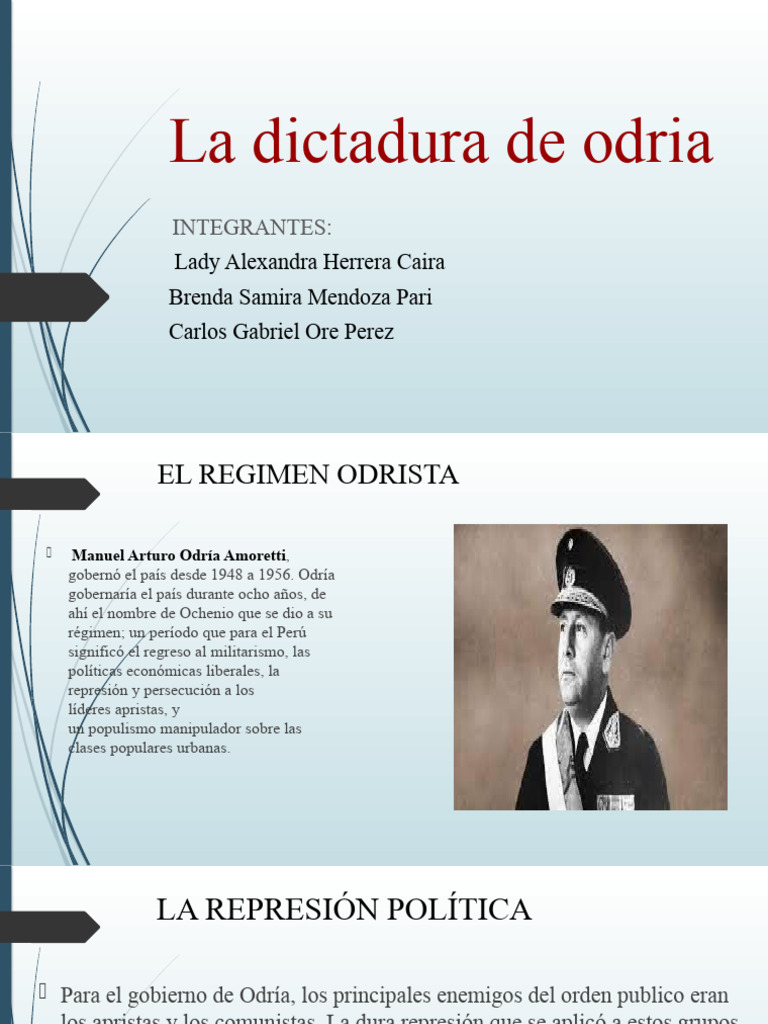 La Dictadura de Odria | PDF | Teorías políticas