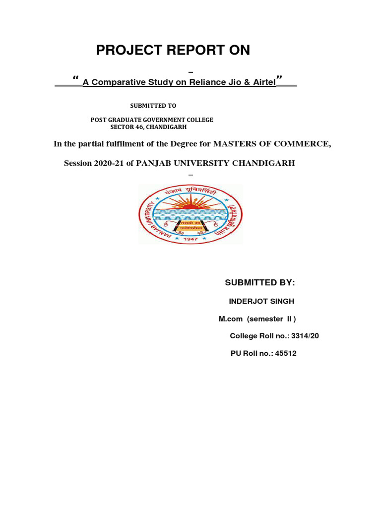 Airtel Vs Jio Project | PDF | Telecommunications | Information And ...