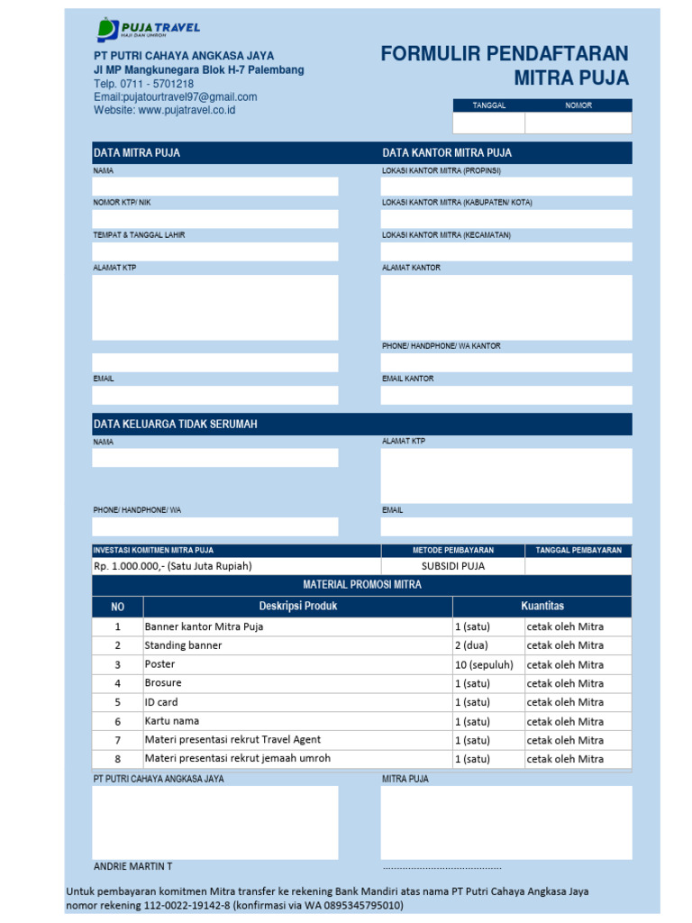 Formulir Mitra | PDF