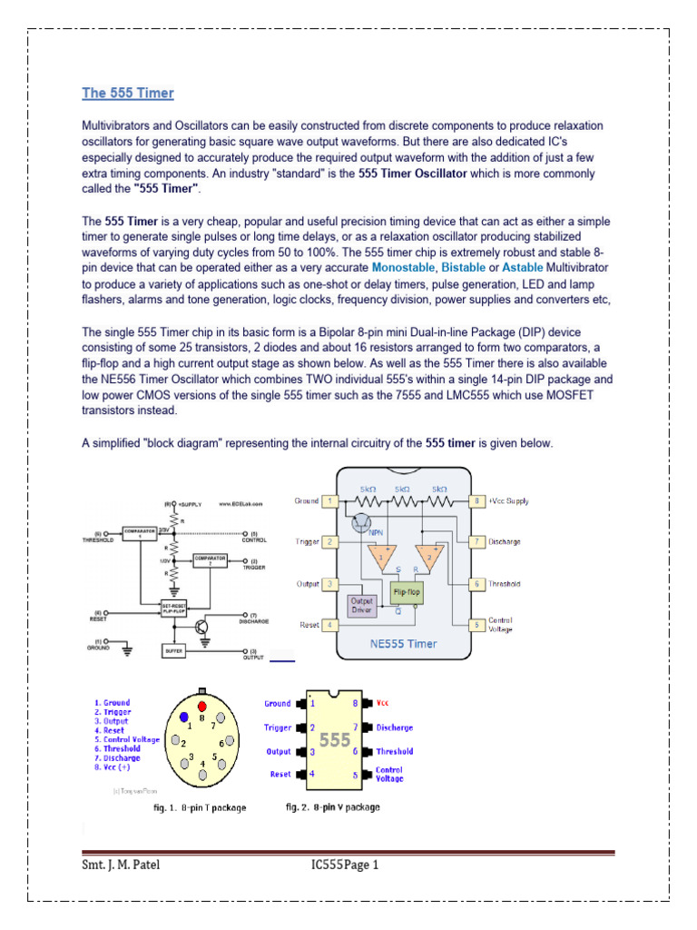 1 Ic 555 | PDF | Electronic Engineering | Electronics