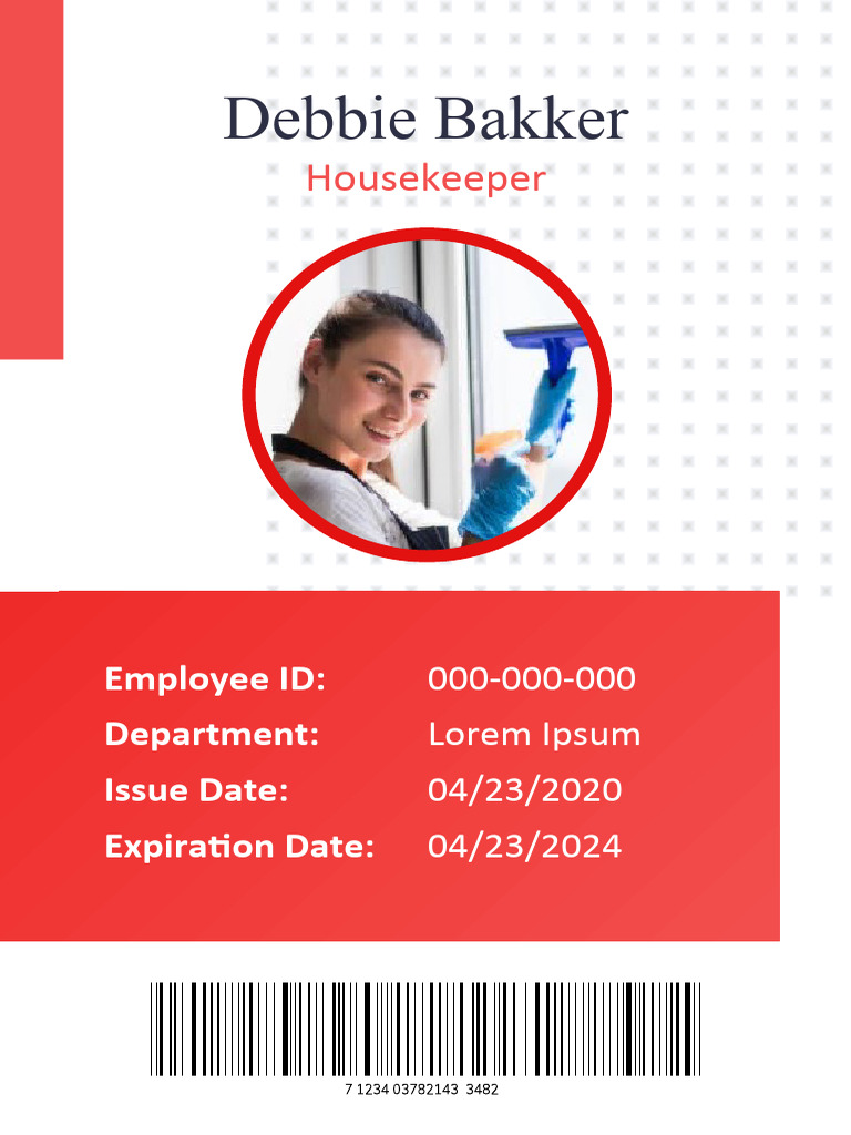 hospital-housekeeper-id-card-template | PDF