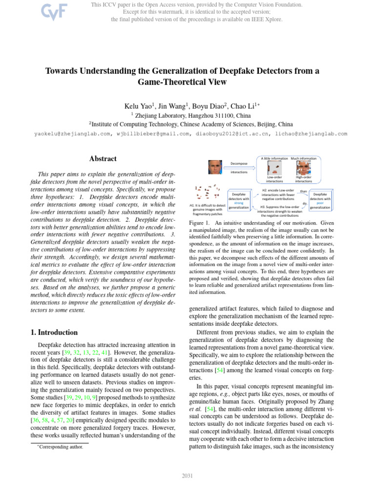 Yao Towards Understanding The Generalization of Deepfake Detectors From A Game-Theoretical ICCV ...