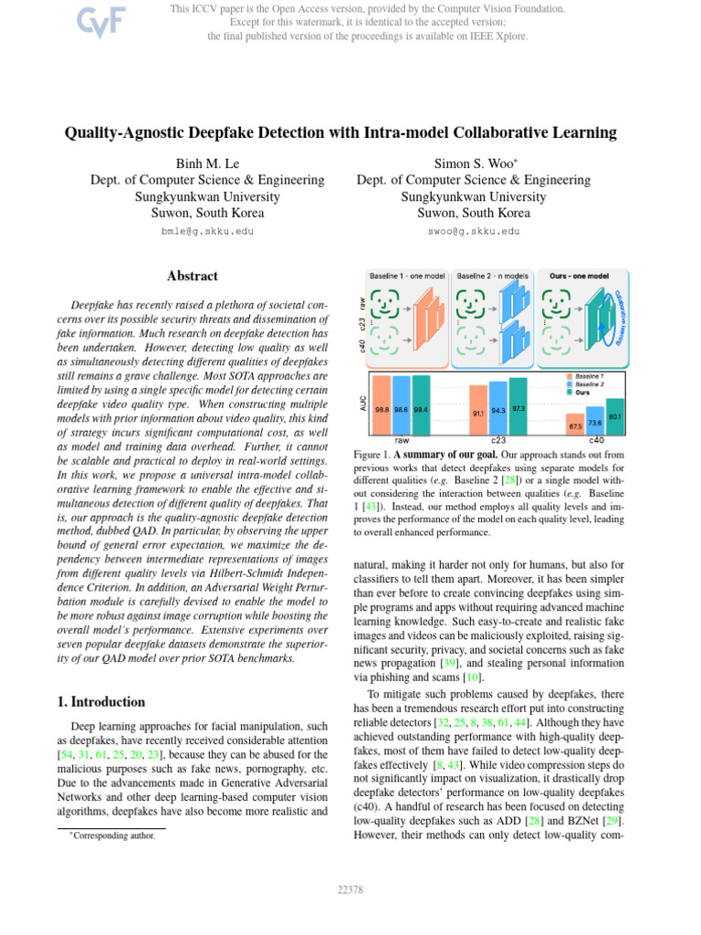 Le Quality-Agnostic Deepfake Detection With Intra-Model Collaborative Learning ICCV 2023 Paper | PDF